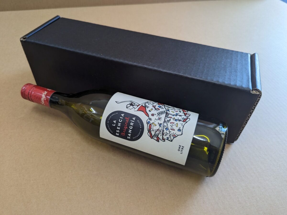 370 x 100 x 100 Wine 1 Bottle Extra Large Mailer - Black or Brown ...