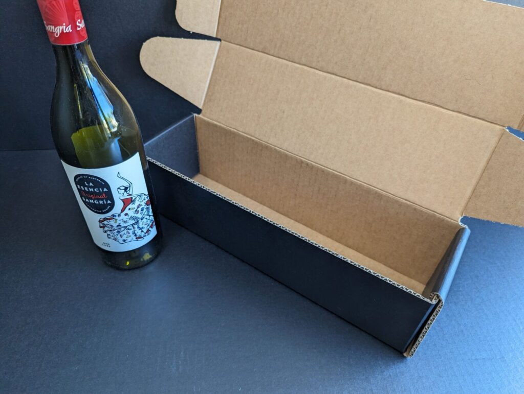 370 x 100 x 100 Wine 1 Bottle Extra Large Mailer - Black or Brown ...