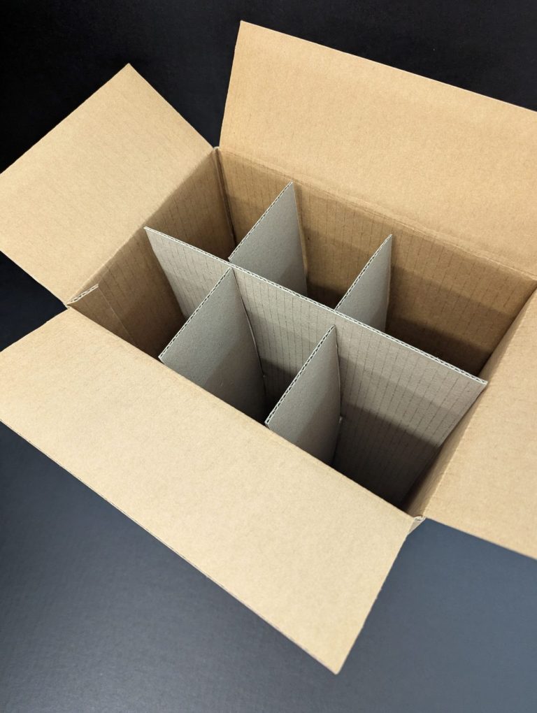 6 Bottle Wine RSC Carton Stand Up BROWN with Quality Divider