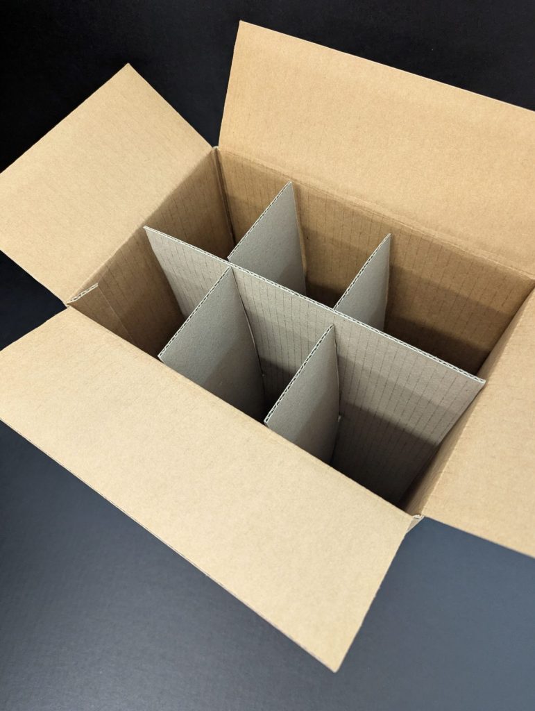 6 Bottle Wine RSC Carton Stand Up BROWN with Quality Divider