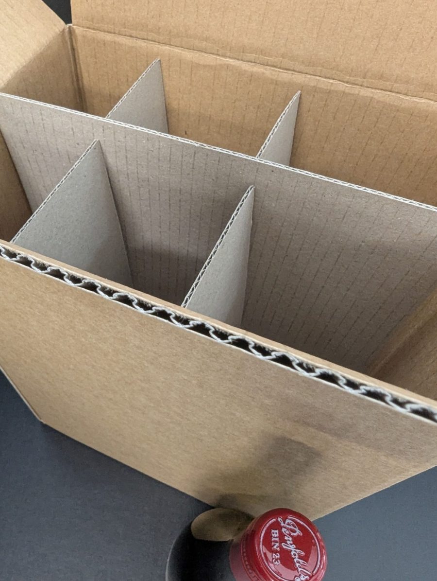 6 Bottle Wine RSC Carton Stand Up BROWN with Quality Divider