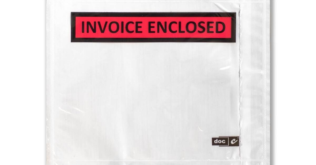 Invoice Enclosed Pouch 115 x 150 White (1000) - Able Packaging Supplies ...