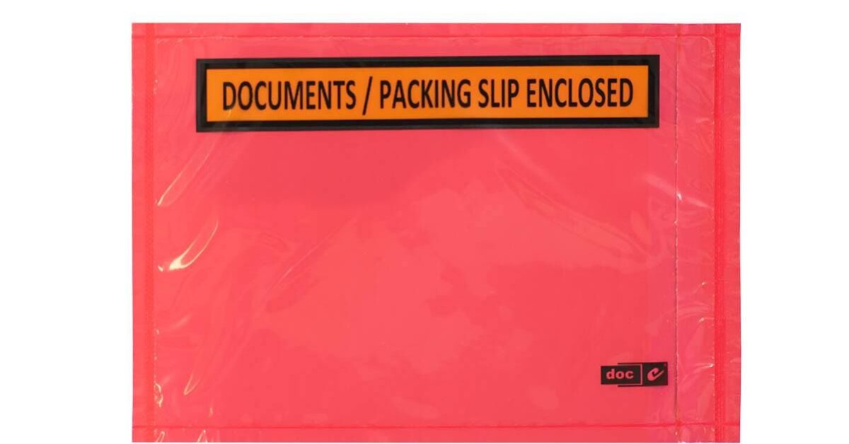 Documents Packing Slip Enclosed Pouch 150 x 165 Red (1000) - Able ...